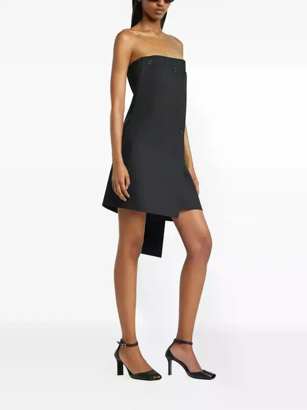 COURREGES Strapless Mini Dress With Button Fastening
