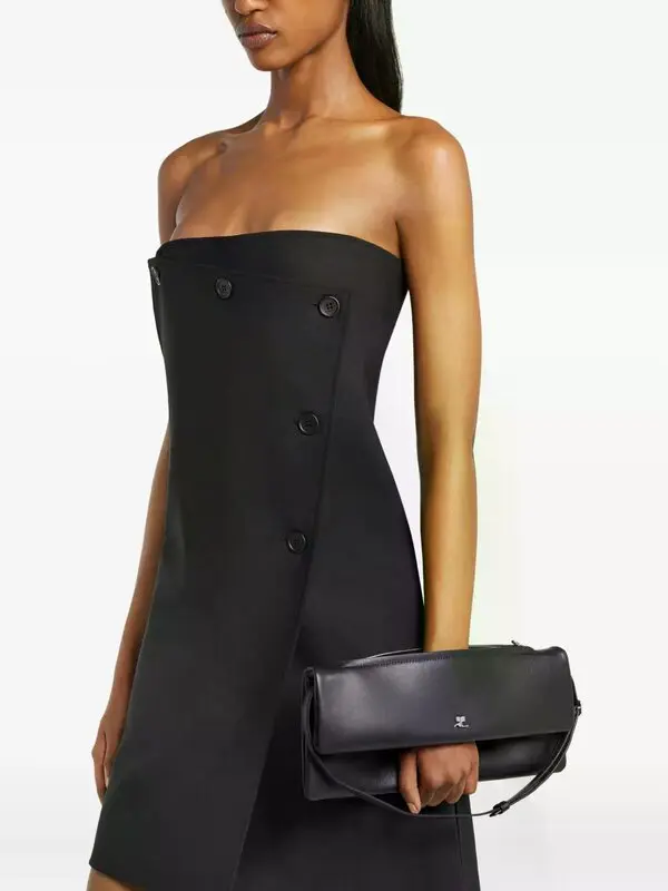 COURREGES Strapless Mini Dress With Button Fastening