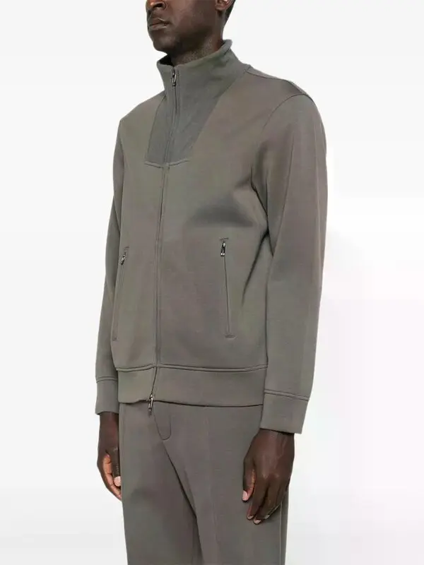 Emporio Armani Zip-front Panelled Sweater