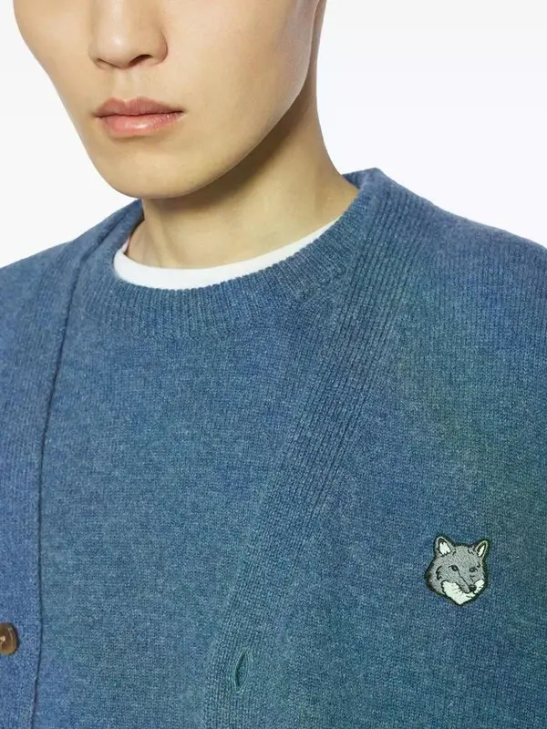 Maison Kitsuné Fox Head-patch Wool Cardigan