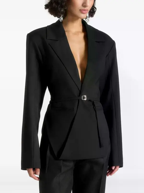 Manière De Voir Yuna Plunge Belted Blazer