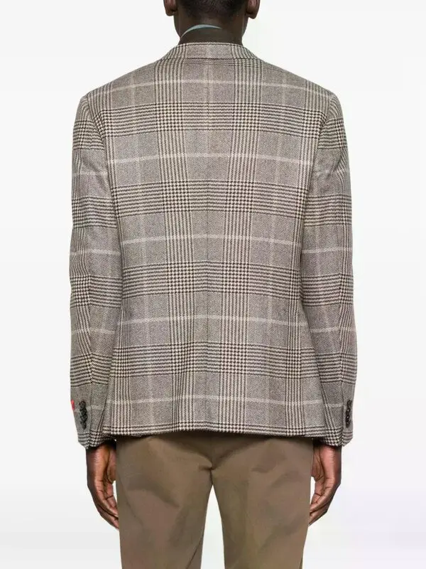 Isaia Checked Two-button Blazer - Grey