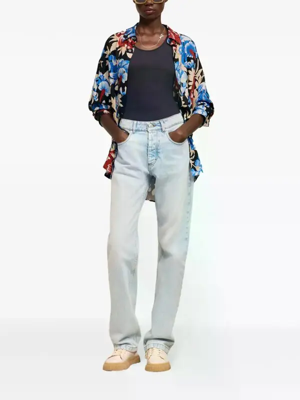 AMI Paris Boxy Floral Print Shirt