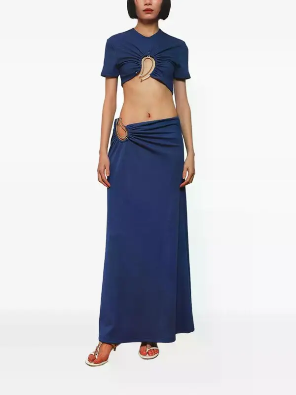 Christopher Esber Ruched Ring-detail Maxi Skirt