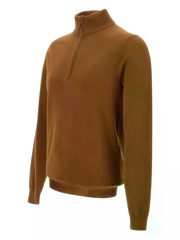 SUN 68 Half-zip Sweater - Brown