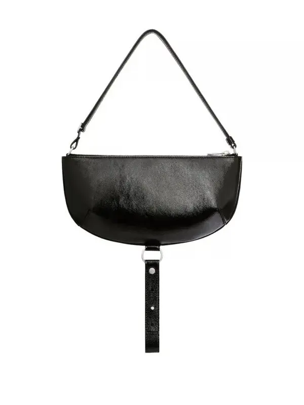 COURREGES Holy Eclipse Leather Shoulder Bag - Black