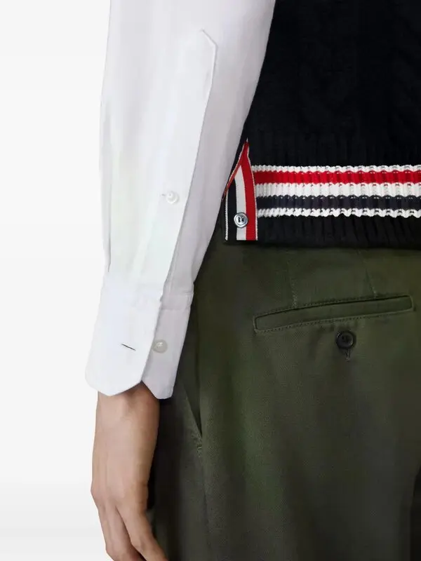 Thom Browne Merino Wool Cable Knit Vest