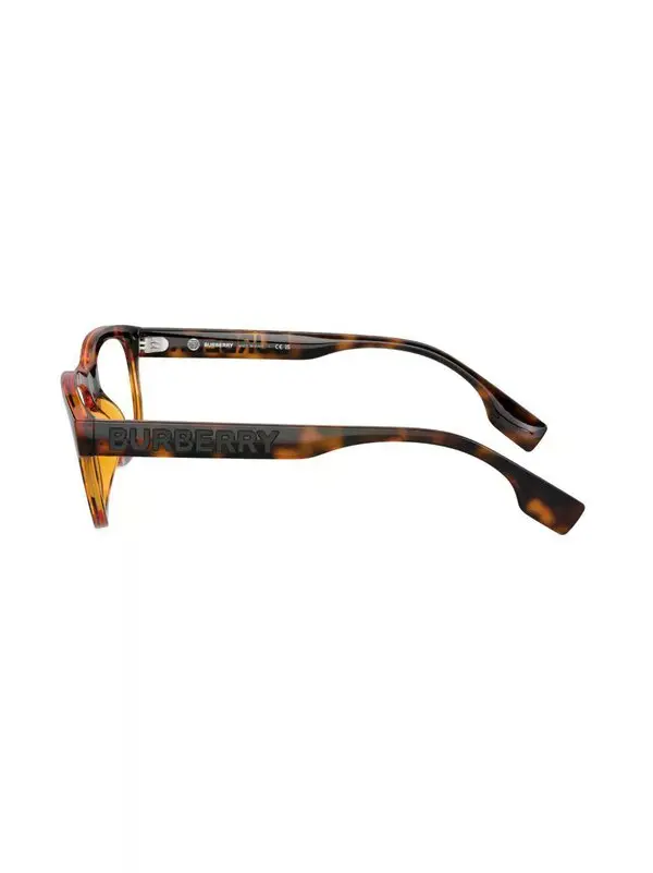 Burberry Logo-print Rectangle-frame Glasses - Brown