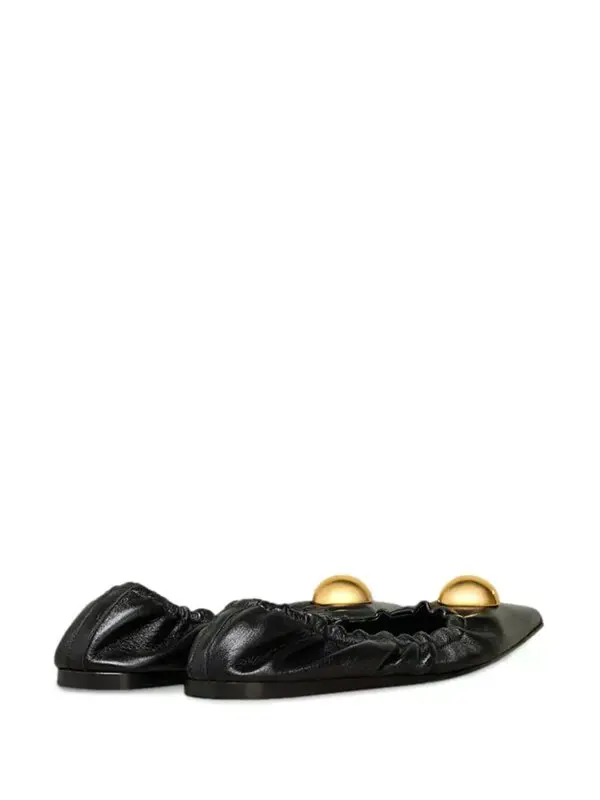 AMI Paris Pointed-toe Leather Ballerinas