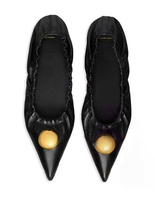 AMI Paris Pointed-toe Leather Ballerinas