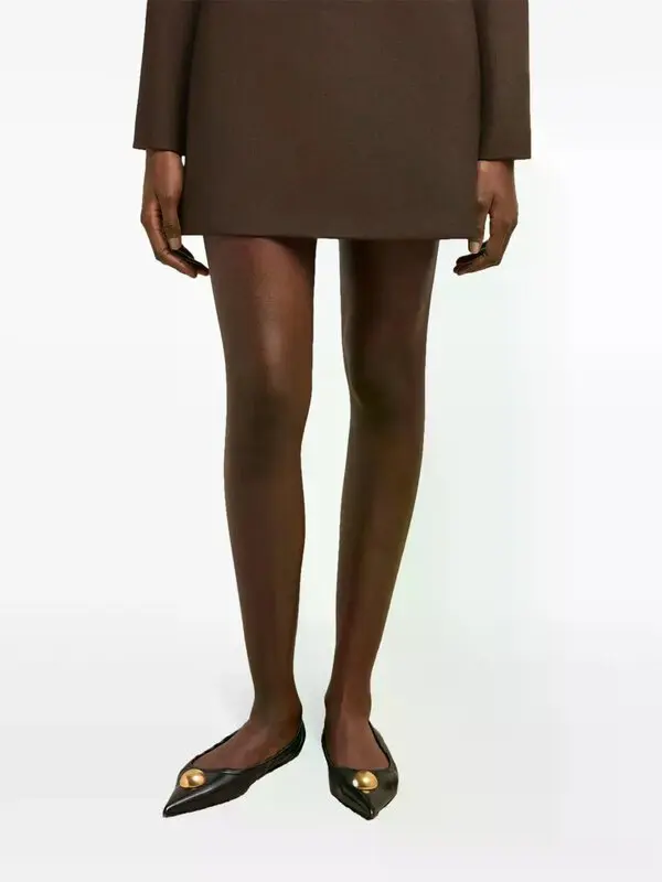 AMI Paris Pointed-toe Leather Ballerinas