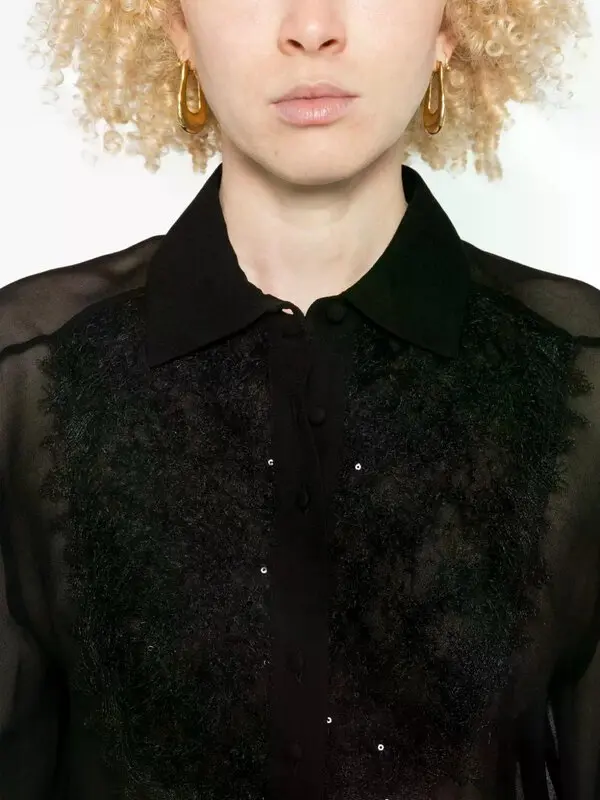 ERMANNO FIRENZE Embellished Button-down Blouse