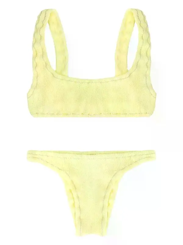 REINA OLGA Ginny Crinkled Bikini Top - Yellow