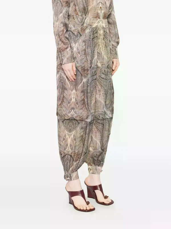 Zimmermann Paisley-print Pleated Trousers