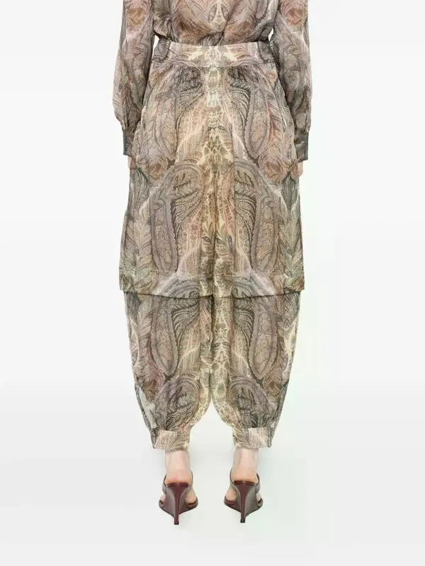 Zimmermann Paisley-print Pleated Trousers