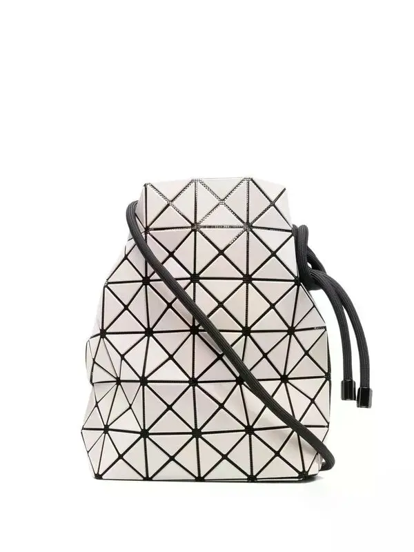 Issey Miyake Geometric-pattern Drawstring Shoulder Bag - Neutrals