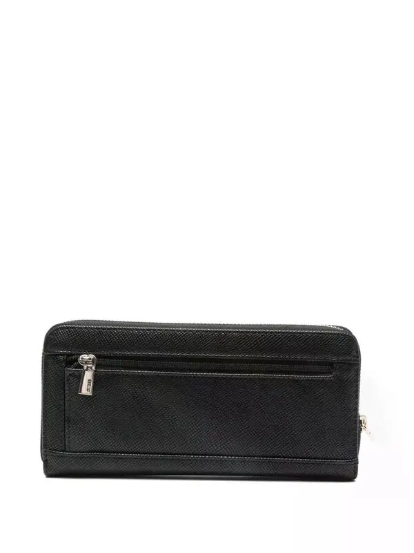 Guess Maxi Laurel Logo-plaque Wallet - Black
