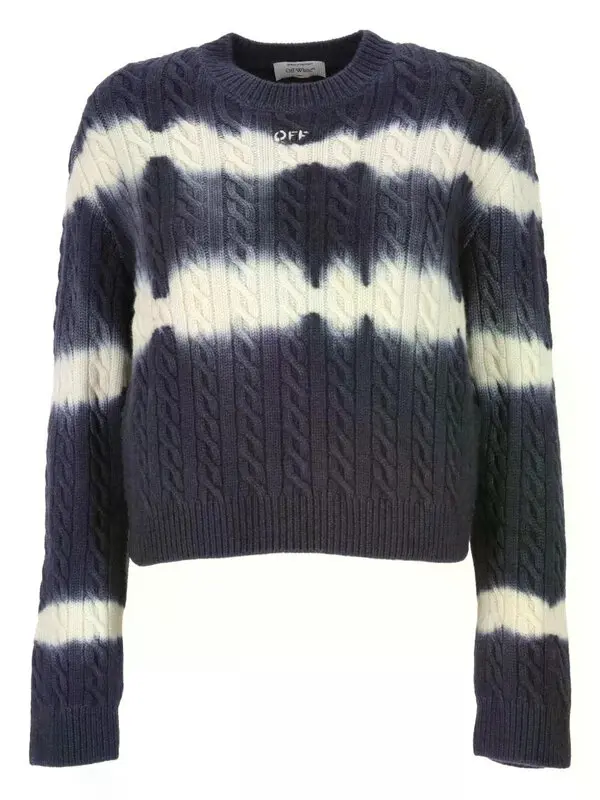 Off-White Cable-knit Tie-dye Sweater