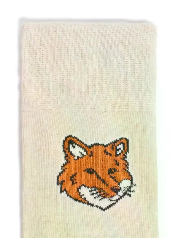 Maison Kitsuné Fox Head Motif Socks