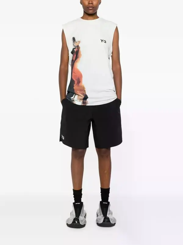 Y3 Abstract-print Sleeveless Top