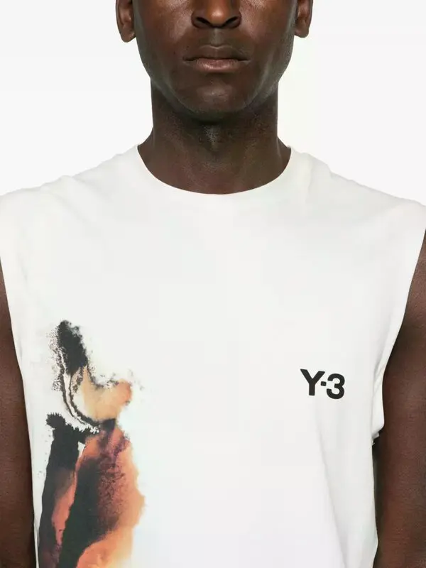 Y3 Abstract-print Sleeveless Top