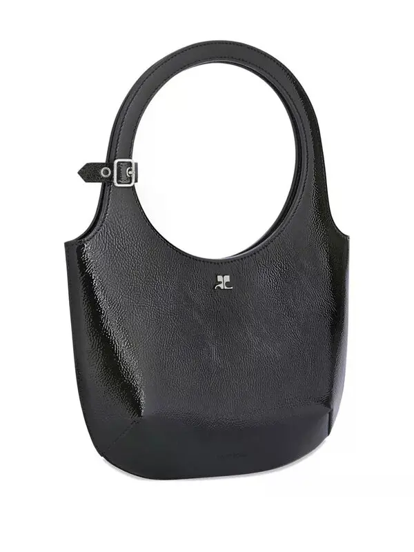 COURREGES Leather Top Handle Bag - Black