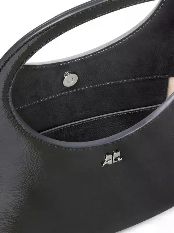COURREGES Leather Top Handle Bag - Black