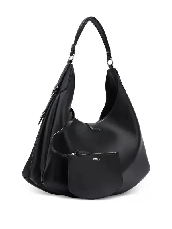 GANNI Hardware Detail Shoulder Bag - Black