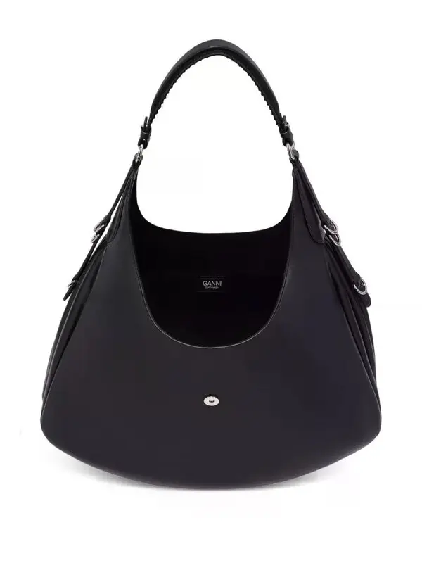 GANNI Hardware Detail Shoulder Bag - Black