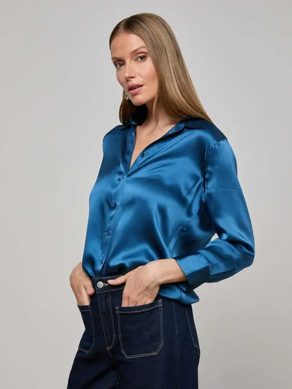 L'Agence Dani Silk Blouse Top