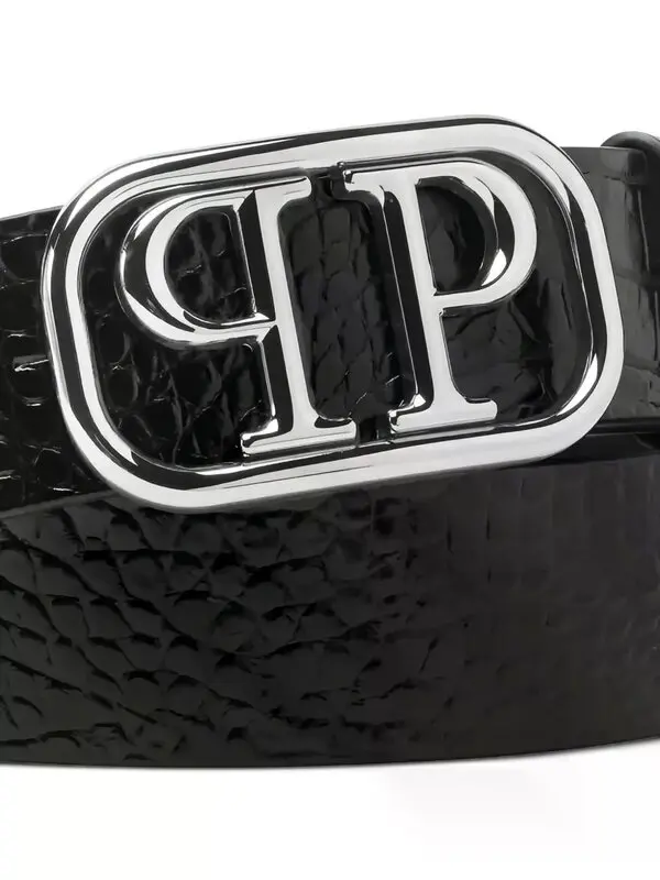Philipp Plein Logo-plaque Crocodile-effect Belt