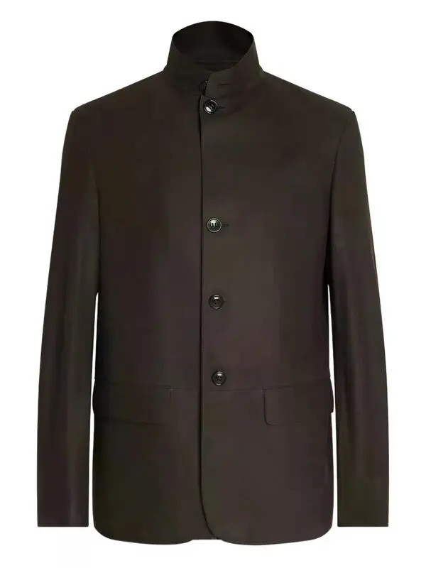 Zegna Il Conte Calf-leather Jacket - Brown