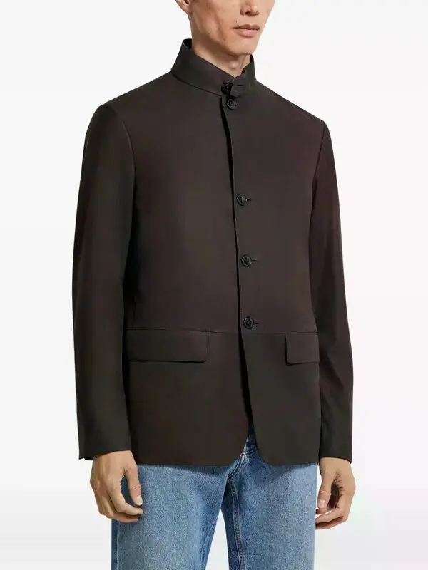 Zegna Il Conte Calf-leather Jacket - Brown