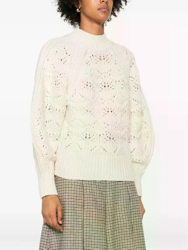 Zimmermann Leaf-pattern High-neck Sweater