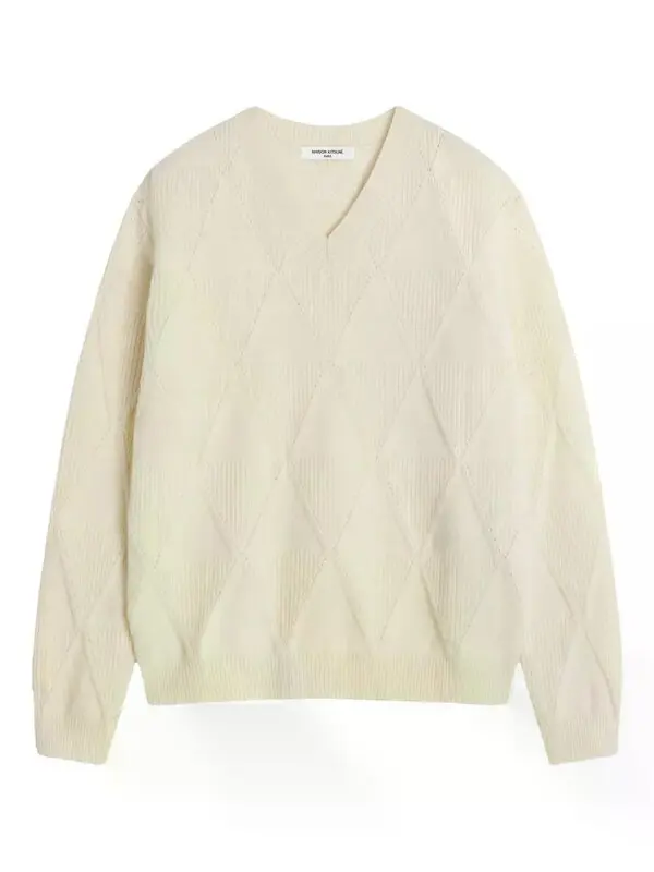 Maison Kitsuné Diamond-pattern Wool Sweater