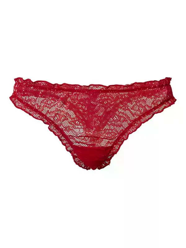 TWINSET Ruffled-lace Thong Set - Red