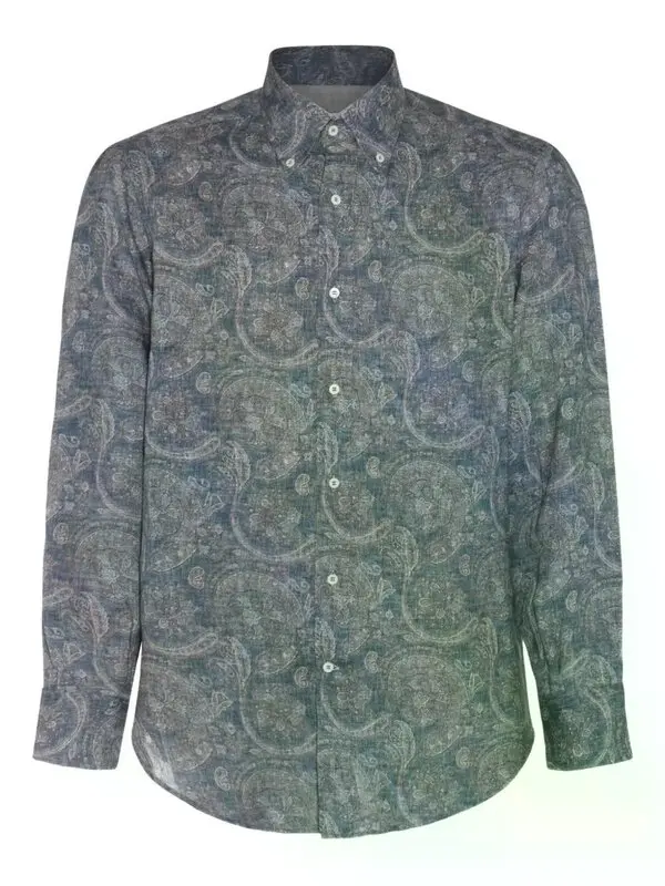 Brunello Cucinelli Paisley-pattern Linen Shirt