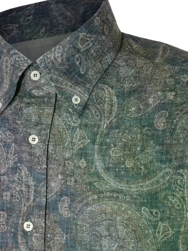 Brunello Cucinelli Paisley-pattern Linen Shirt