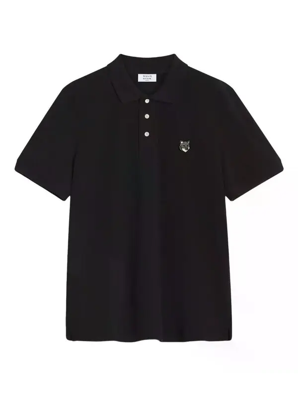 Maison Kitsuné Fox-head Embroidered Polo Shirt - Black