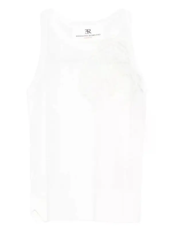 Ermanno Scervino Lace-embellished Tank Top - White