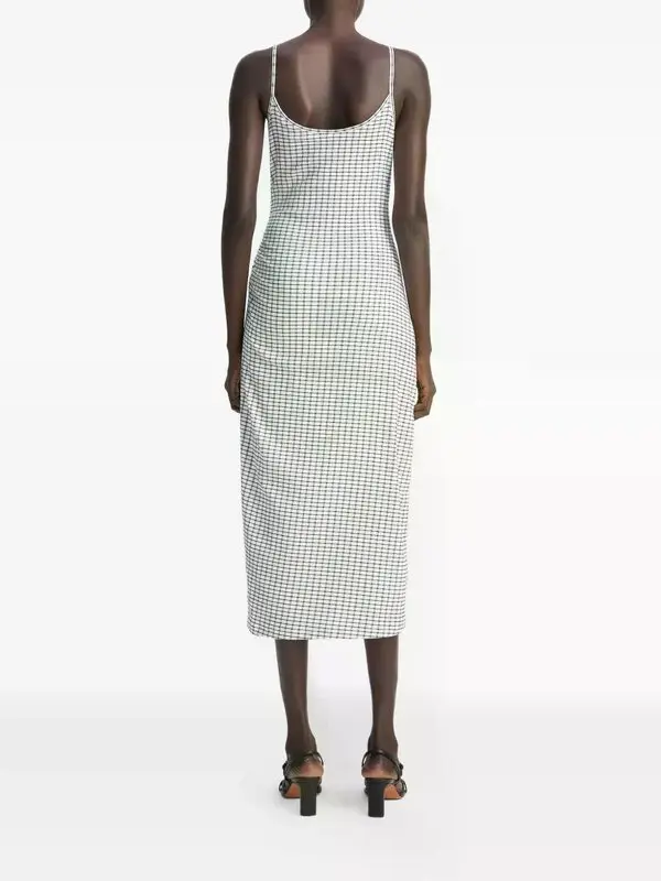 Vince Checked Side-ruched Dress