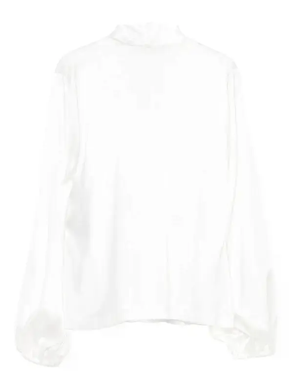 D.exterior Balloon-sleeve Button Top - White