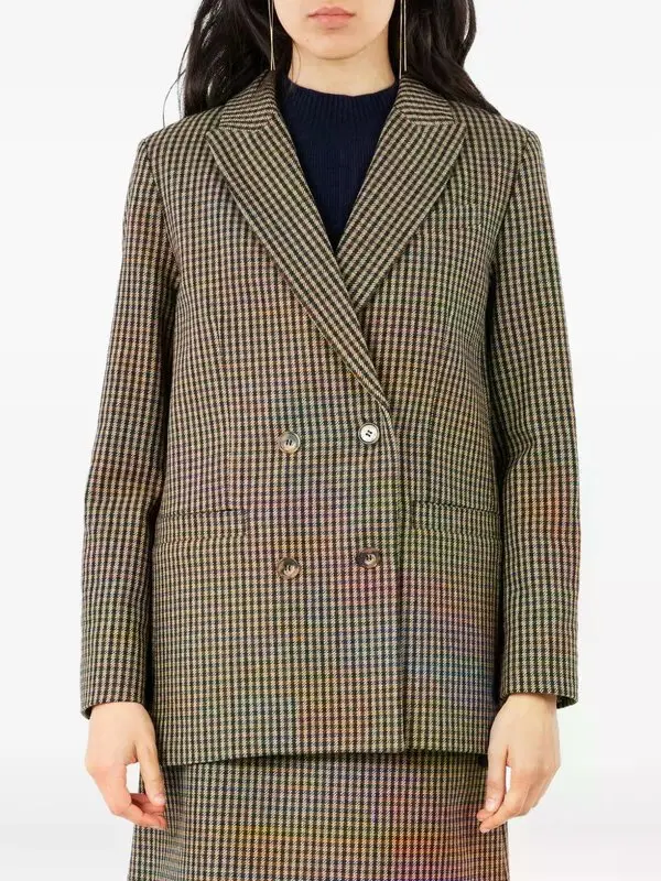 A.p.c. Gingham-check Double-breasted Coat