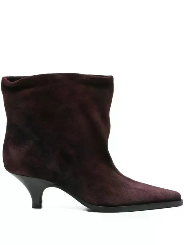 Elena Iachi 50mm Suede Ankle Boots - Red