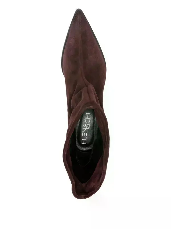 Elena Iachi 50mm Suede Ankle Boots - Red