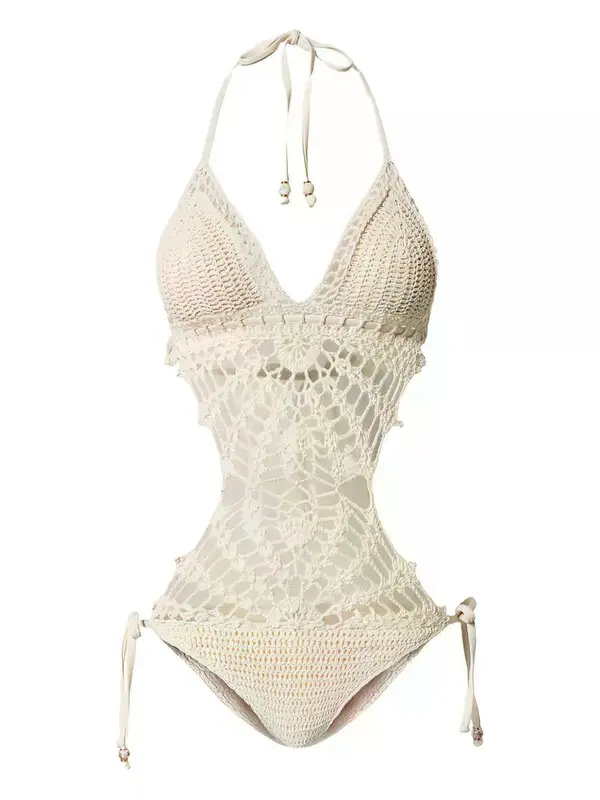 TWINSET Crochet Cut-out Trikini - Neutrals