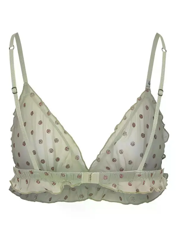 Love Stories Glitter-dot Ruffled Bra