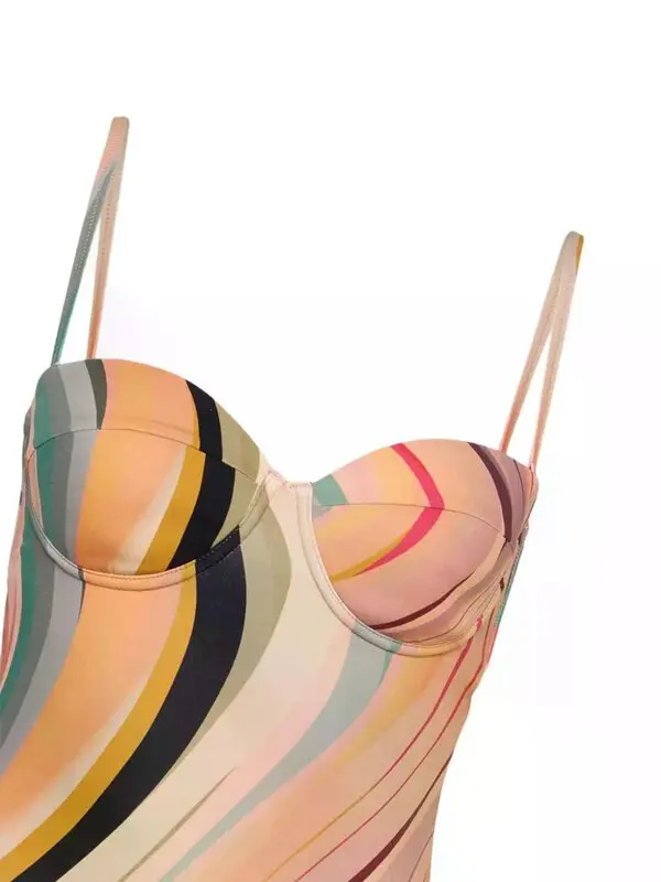 Paul Smith Striped Underwired Swimsuit - Neutrals