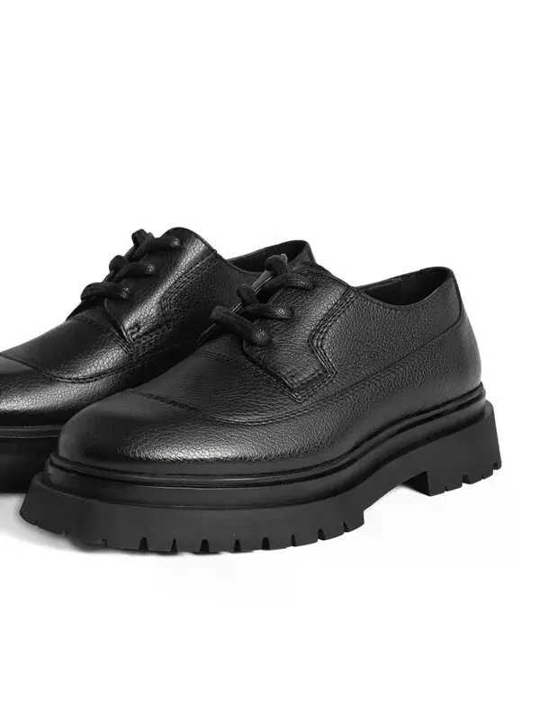 Manière De Voir Rennes Pebbled-leather Derby Shoes