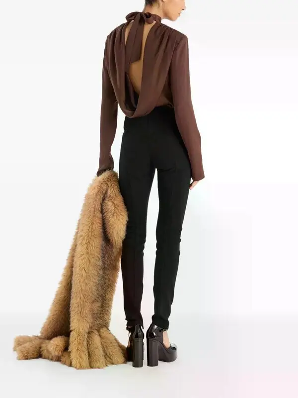 ROTATE BY BIRGER CHRISTENSEN Cowl-back Long-sleeve Top - Brown